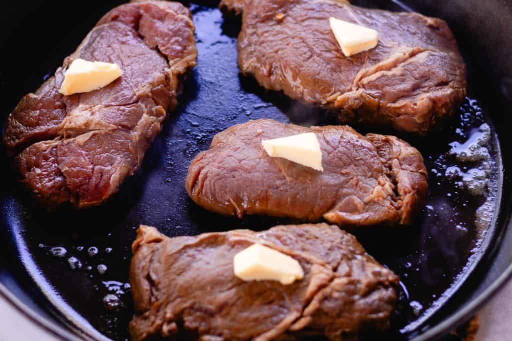How to Cook the Best Marinated Moose Steaks - Cast Iron Skillet Cooking