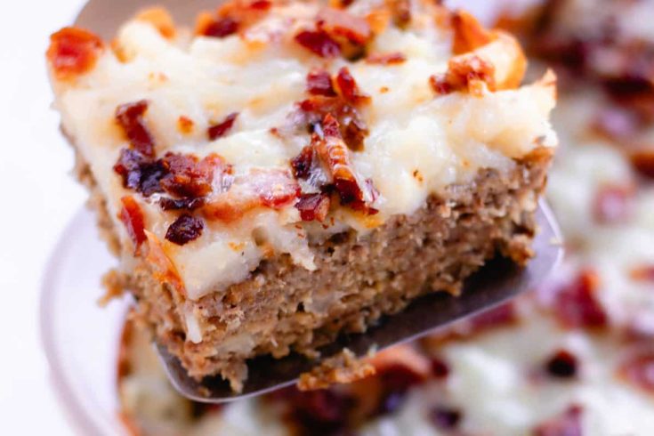 Cheesy Loaded Moose Meatloaf Casserole - Cast Iron Skillet Cooking