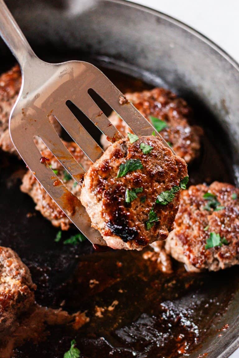 Homemade Maple Moose Sausage Patties - Cast Iron Skillet Cooking