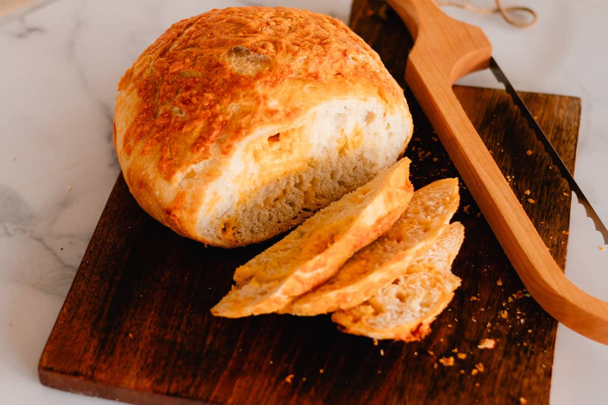 Dutch Oven Cheese Bread - Cast Iron Skillet Cooking