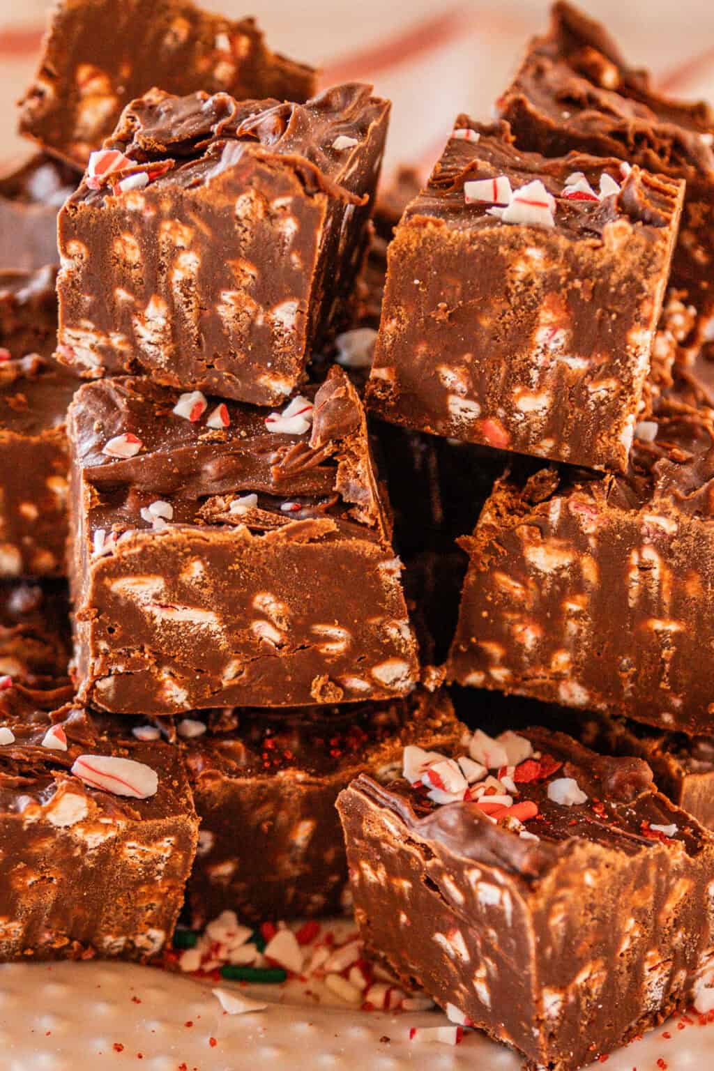 Candy Cane Christmas Fudge - Cast Iron Skillet Cooking