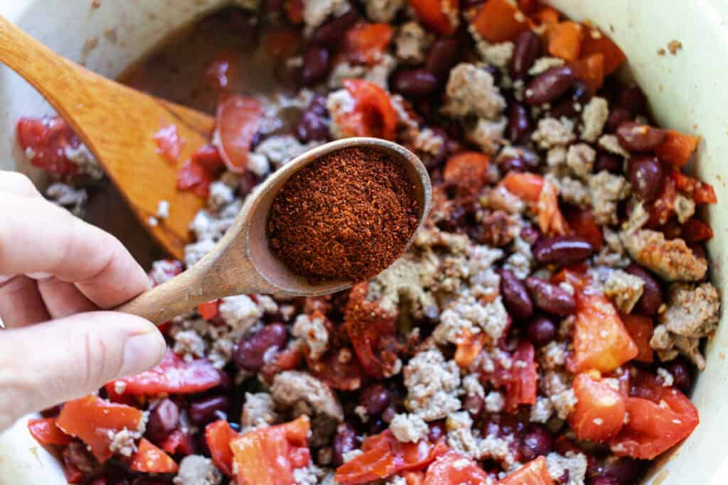 Ground Pork Chili - Cast Iron Skillet Cooking