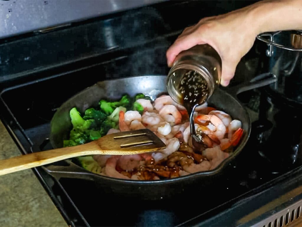 Shrimp and Broccoli Stir Fry - Cast Iron Skillet Cooking